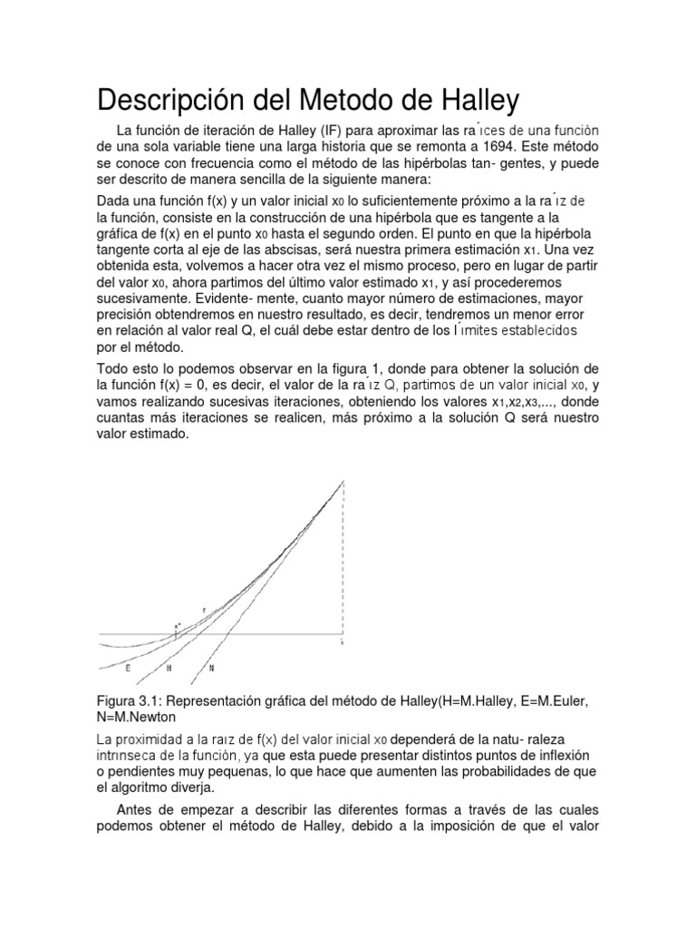 Descripcion Del Metodo de Halley | PDF | Derivado | Objetos matemáticos