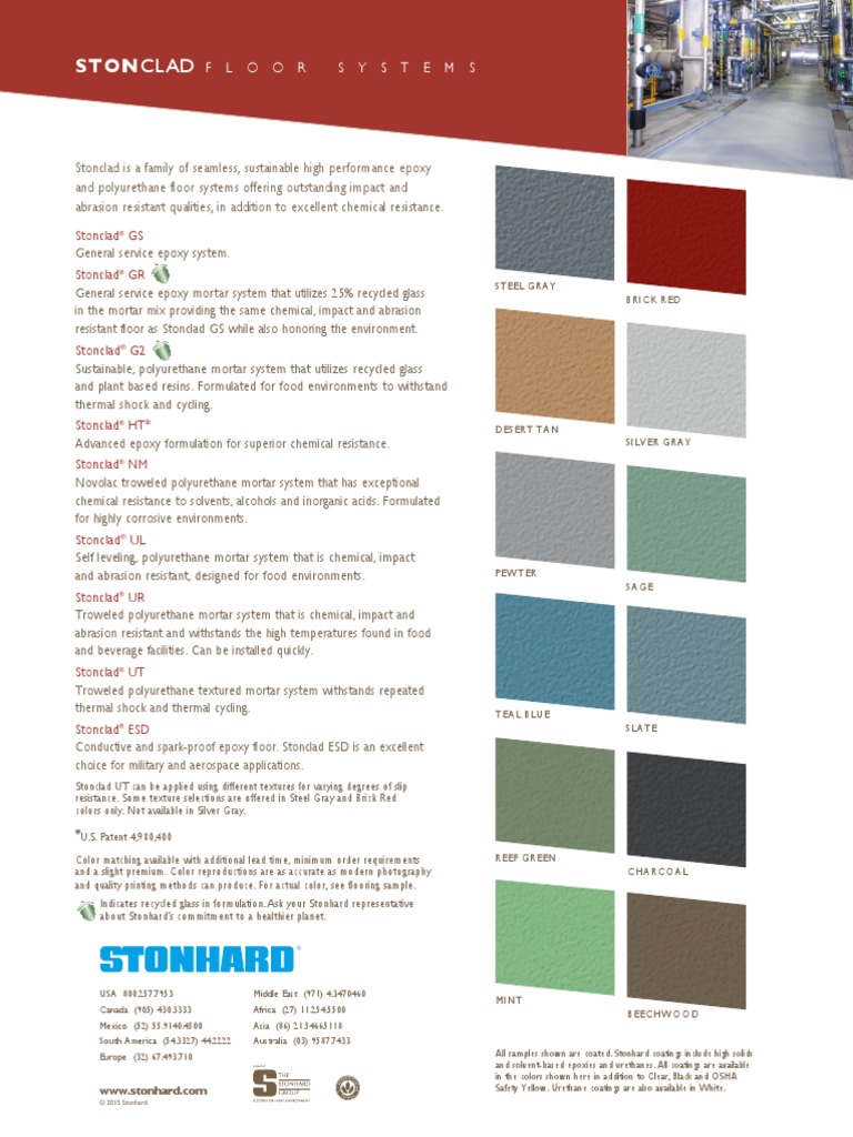 Stonhard Color Sheet Stonclad Fnlrev-1 | PDF | Epoxy | Polyurethane