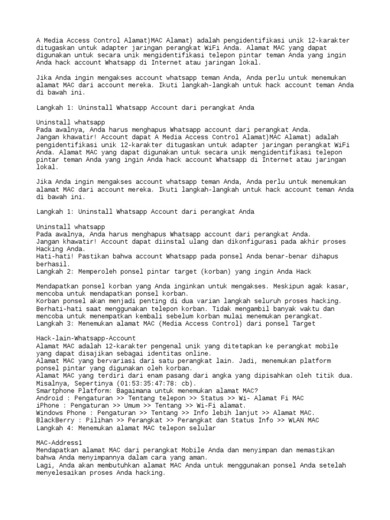 Cara Hack WA | PDF