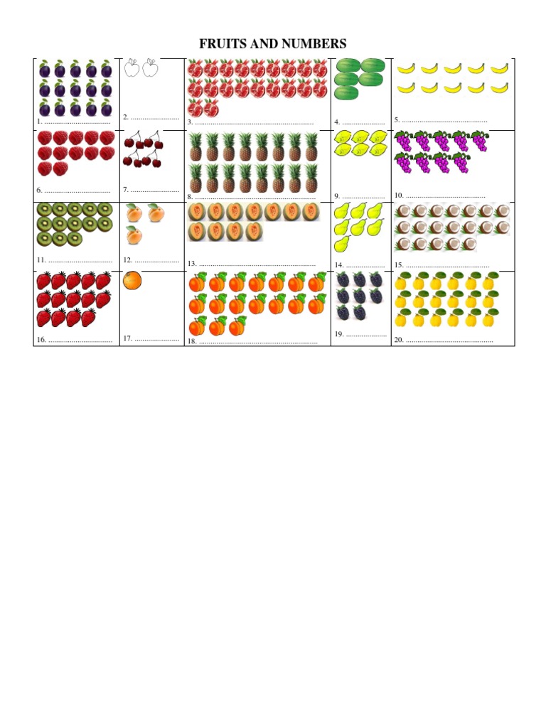 Fruits and Numbers | PDF