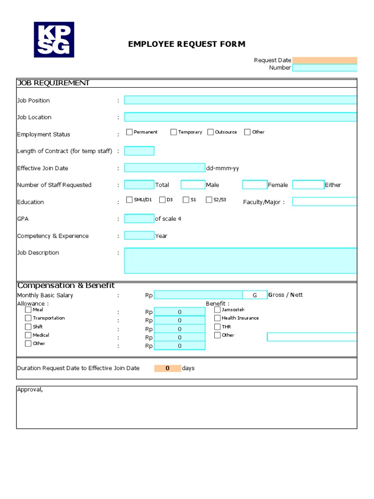 Employee Request Form: Job Requirement | PDF