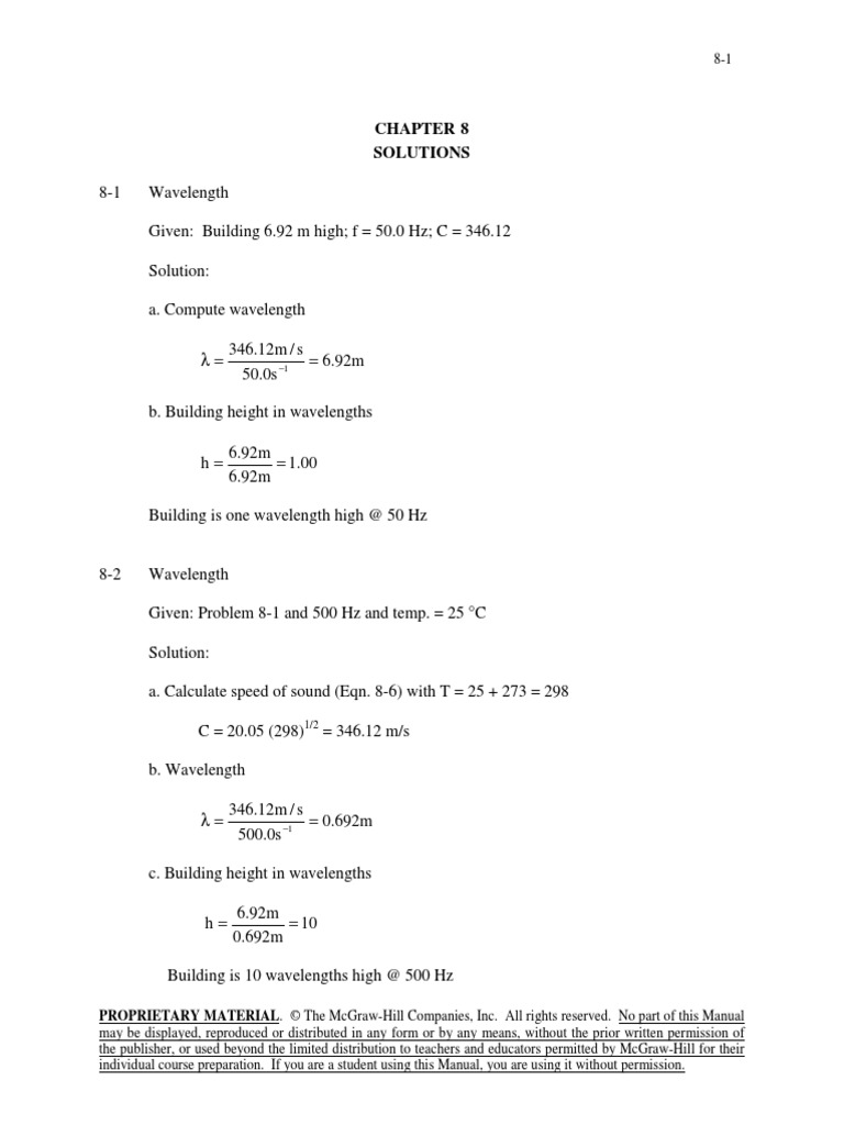 Ch8 Solutions | PDF | Decibel | Waves