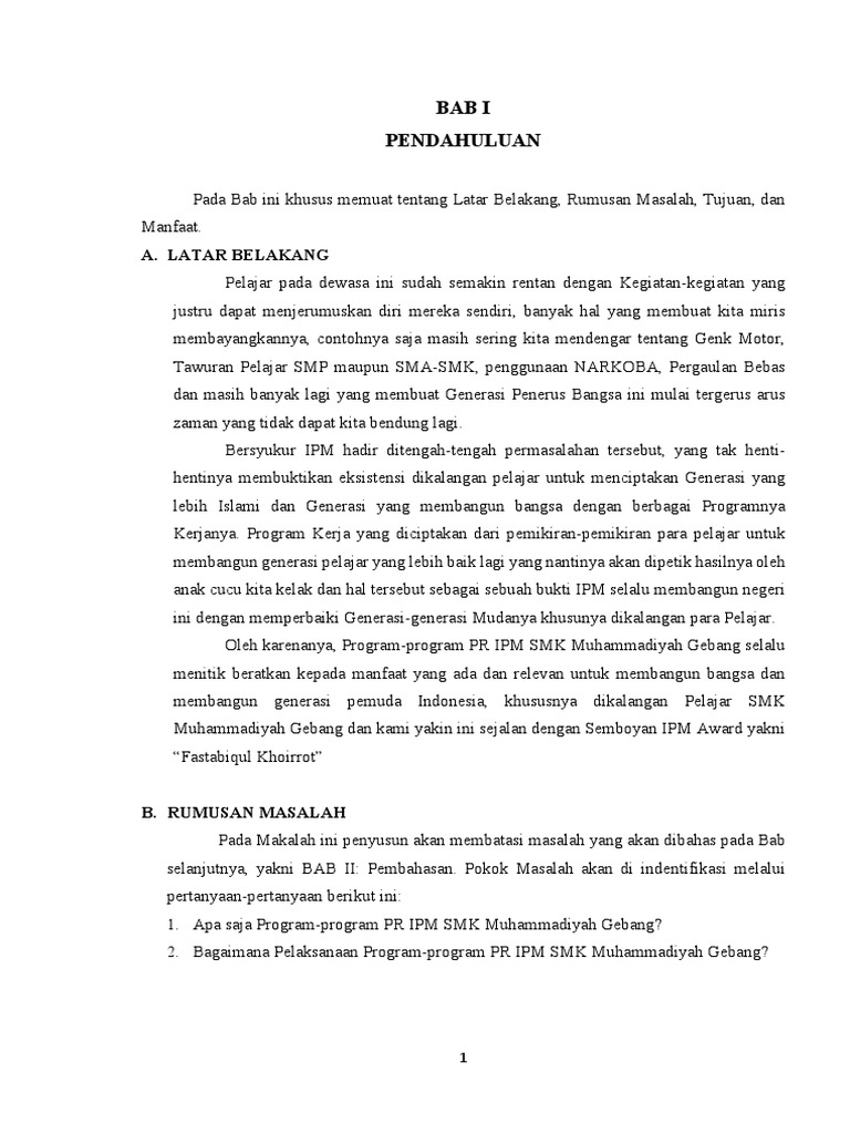 Bab 1 - Makalah Ipm Award 2017 PDF | PDF