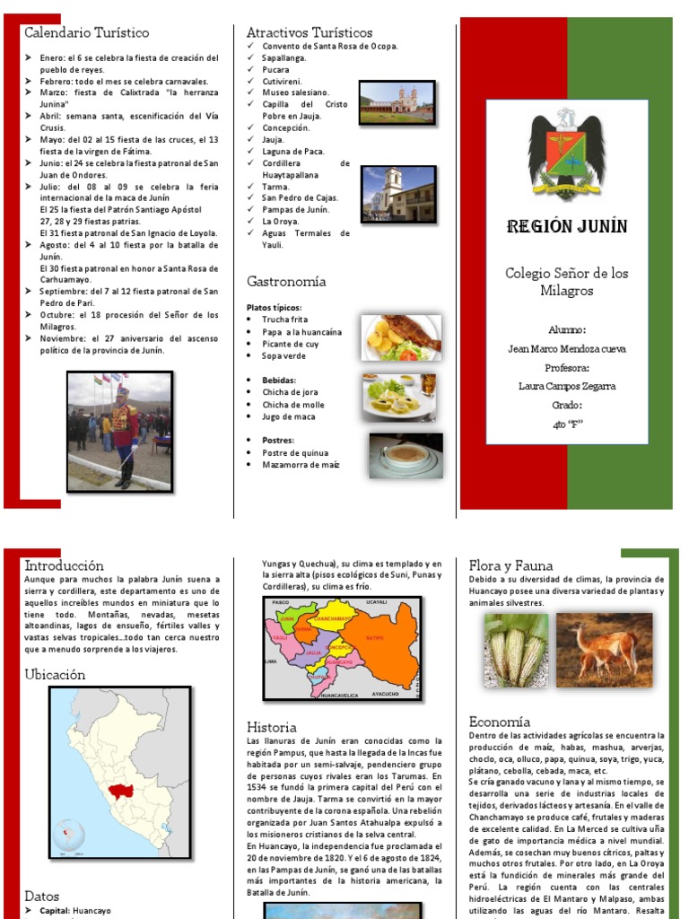 Triptico Junin | PDF | Alimentos