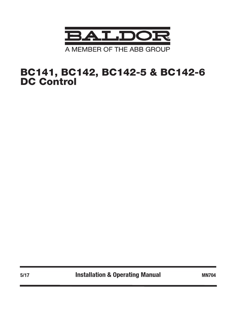 Bc141 Baldor Manual Español | PDF | Fuse (Electrical) | Switch