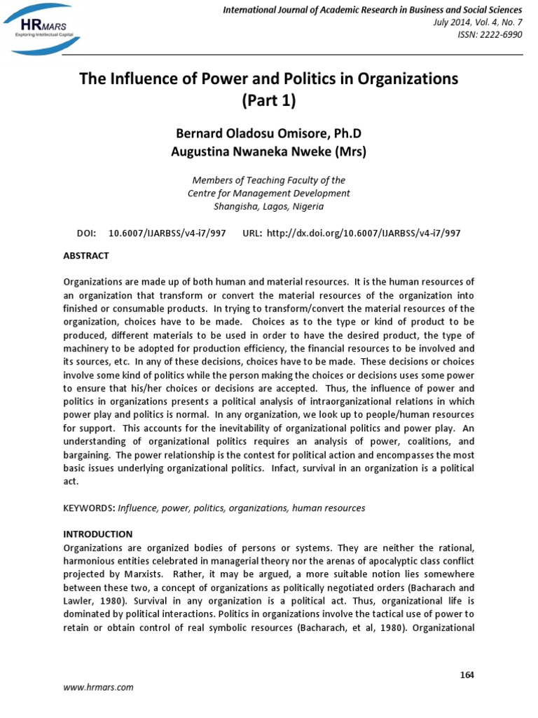 Power Dynamics in Organizational Politics | PDF | Power (Social And ...