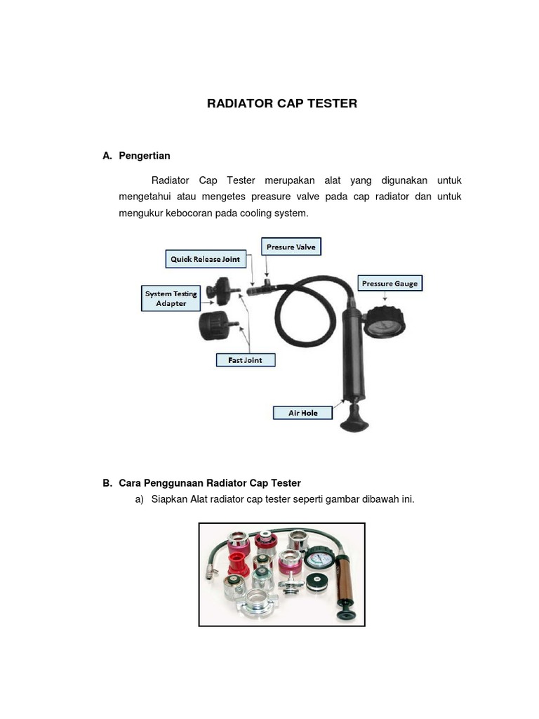Radiator Cap Tester | PDF
