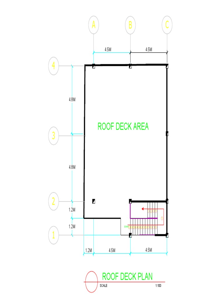 Roof Deck Area: Scale 1:100 | PDF