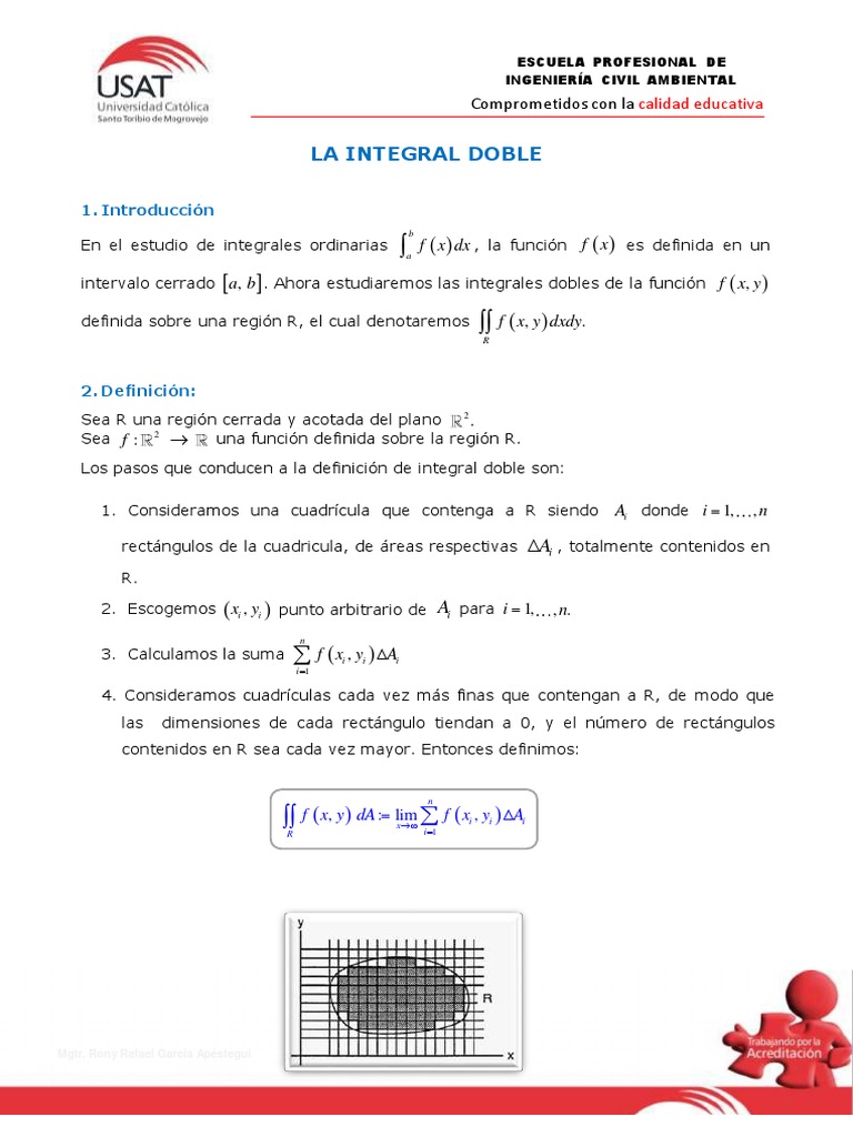 Integral Doble: Definición y Propiedades | PDF | Espacio | Cálculo