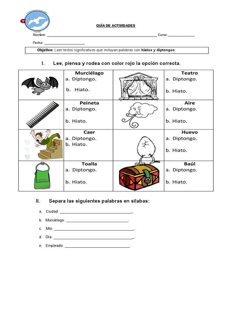 Actividades de Diptongos para Niños | PDF | Fonética | Voz humana