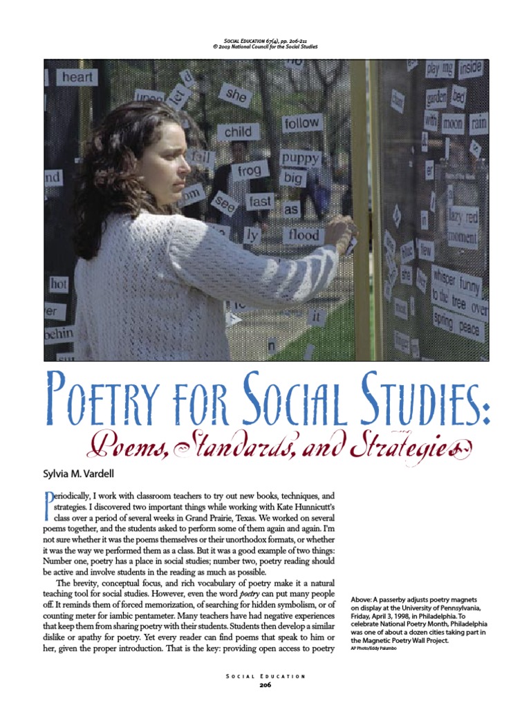 Poetry For Social Studies | PDF | Poetry | Reading (Process)