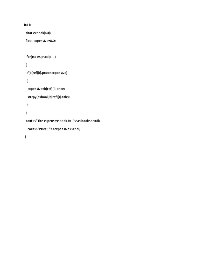 Find Most Expensive Book Title | PDF