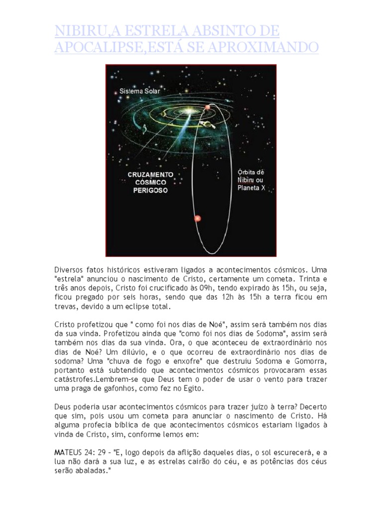 Nibiru, Estrela Absinto | PDF | Sistema Solar | Terra