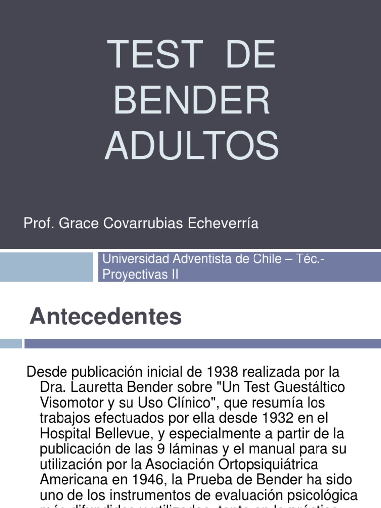 Test de Bender para Adultos: Manual y Usos | PDF | Las emociones ...