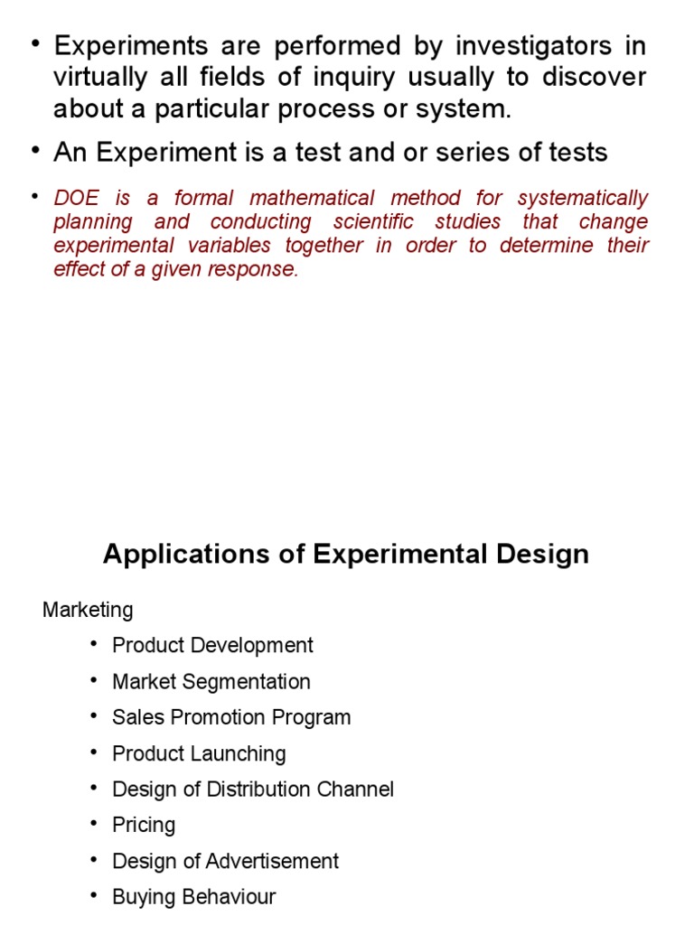 Design of Experiments | PDF | Experiment | Analysis Of Variance
