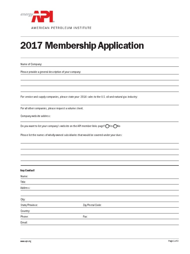 API Membership Application Form | PDF | Business | Computers