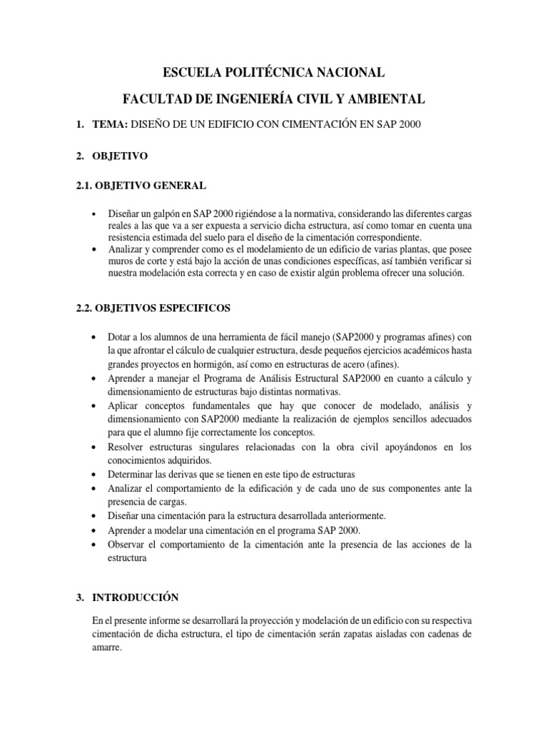 Modelado y análisis estructural de un edificio de cuatro plantas con su cimentación en SAP 2000 ...