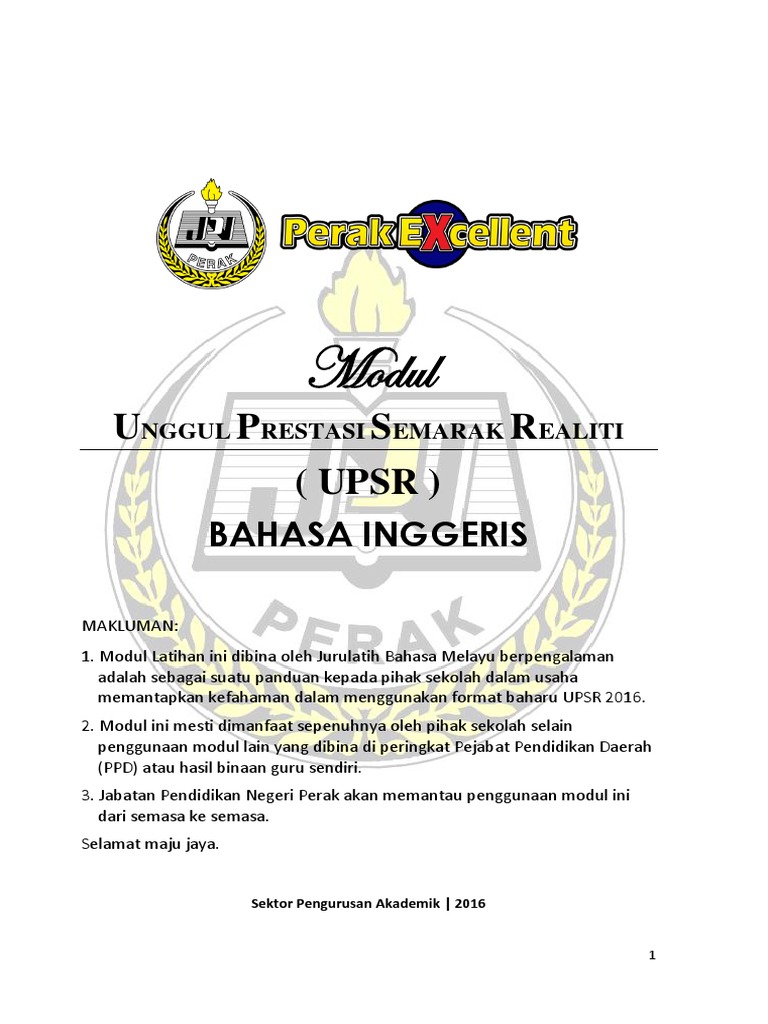 Panduan Format Baru UPSR Bahasa Inggeris | PDF | Tata Bahasa | Linguistik