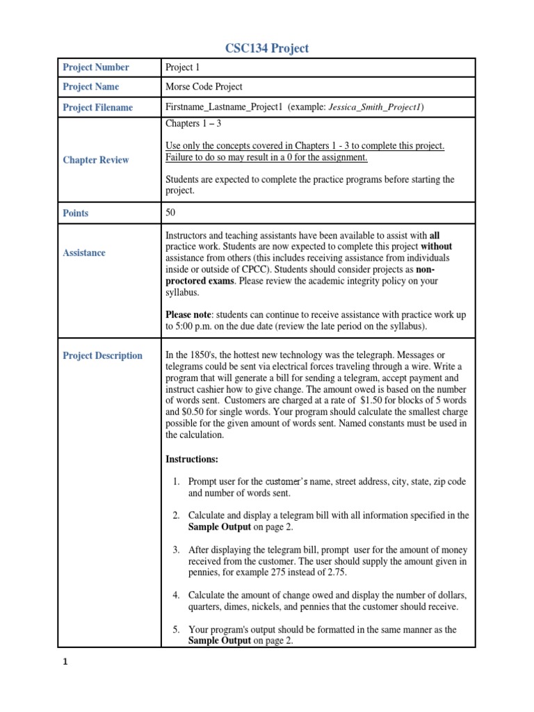 Morse Code Project 1 | PDF | Telegraphy | Input/Output Morse Code Project 1 | PDF | Telegraphy | Input/Output