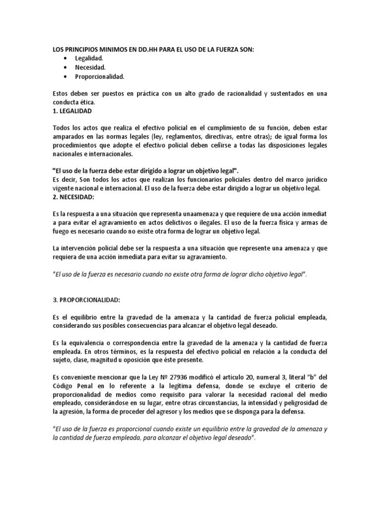 Los Principios Minimos en DDHH | PDF | Policía | Ley estatutaria