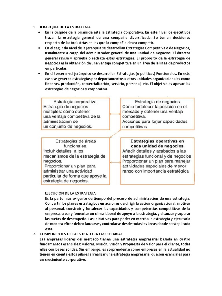 Jerarquia de La Estrategia | PDF | Toma de decisiones | Economias