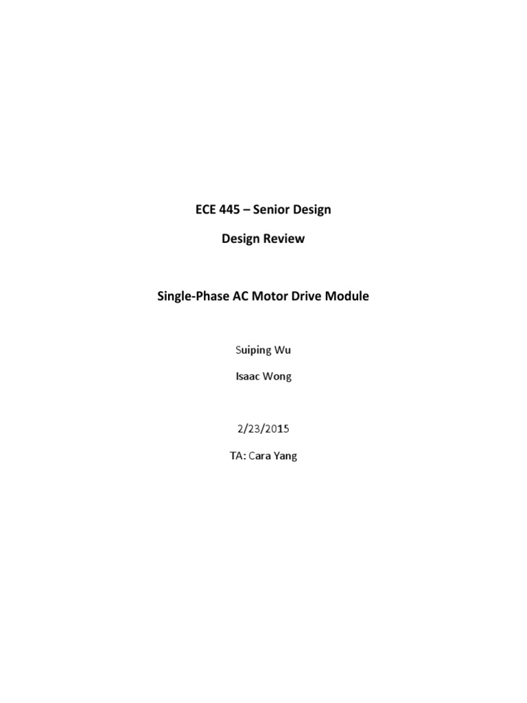 ECE 445 - Senior Design Design Review: Suiping Wu Isaac Wong | PDF ...