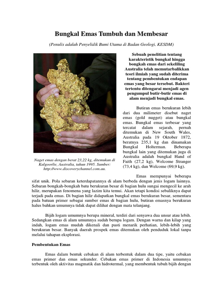 Proses Pembentukan Bungkal Emas | PDF