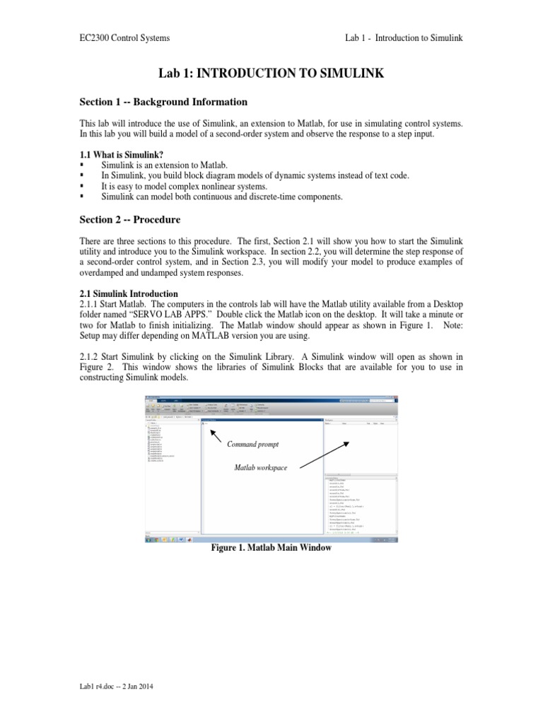ECP Lab1 Simulink Intro r4 | PDF | Matlab | Parameter (Computer Programming)