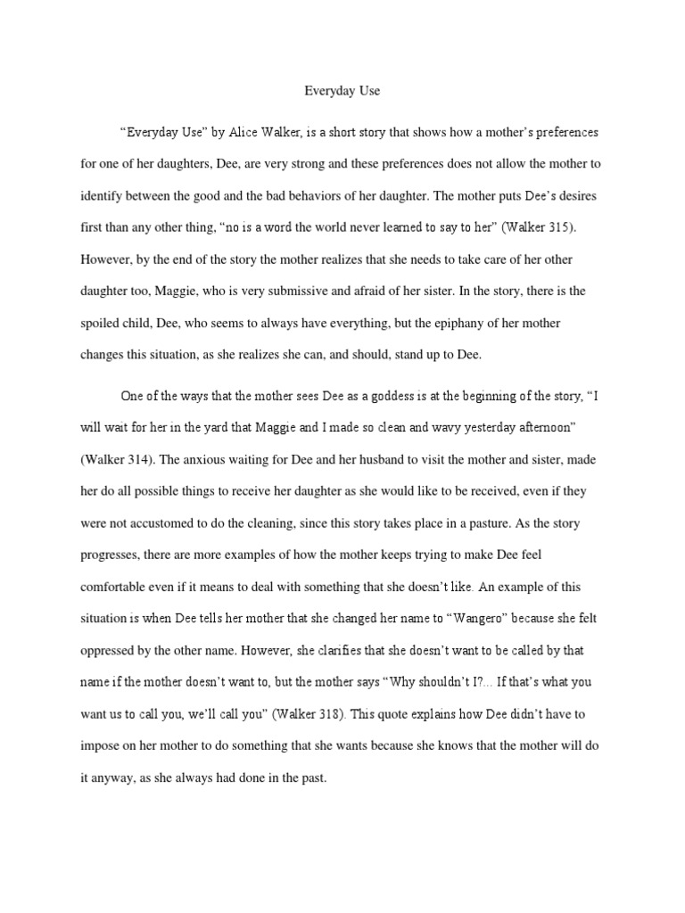 Everyday Use, Story | PDF