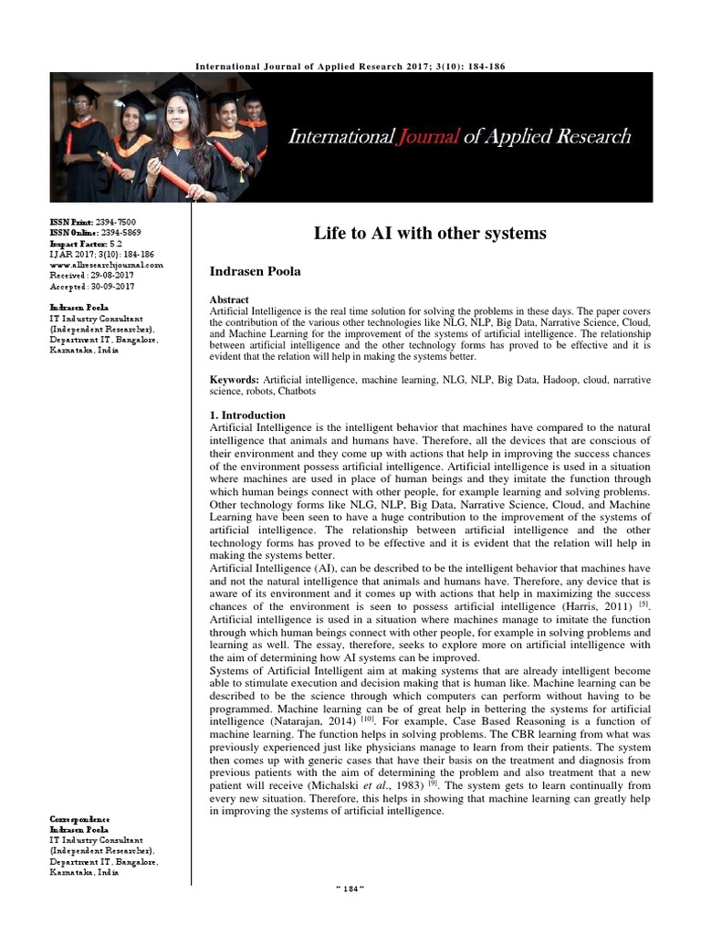 Life To Artificial Intelligence With Other Systems Pdf Artificial