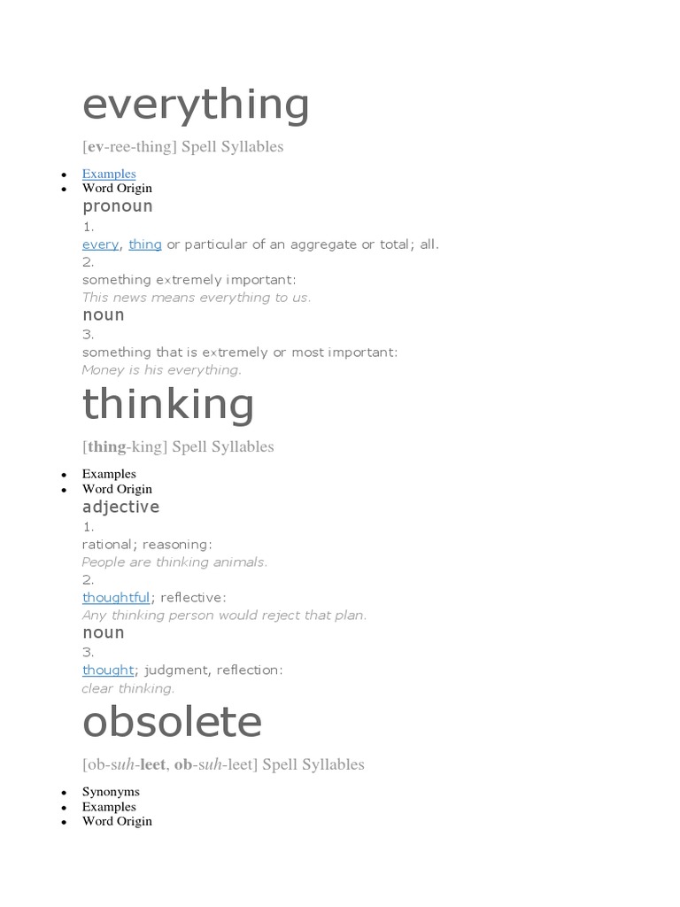 Everything: (Ev-Ree-Thing) Spell Syllables | PDF