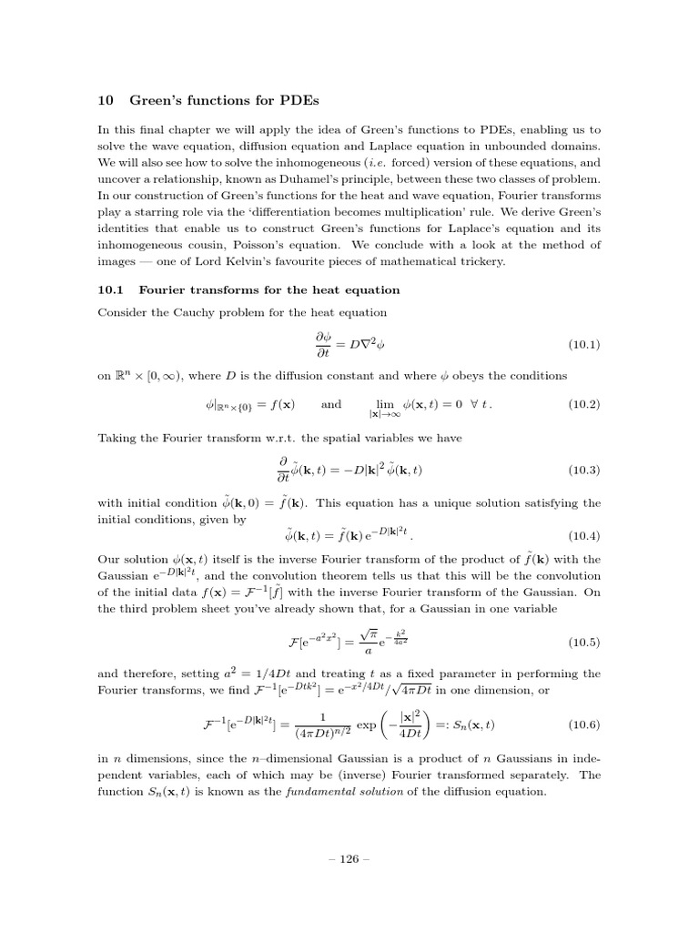 Greens Pde | PDF | Green's Function | Partial Differential Equation