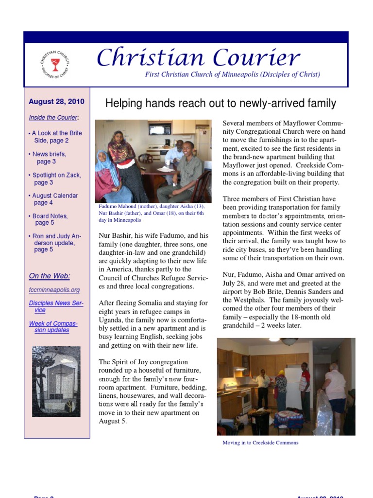 Christian Courier: Helping Hands Reach Out To Newly-Arrived Family ...