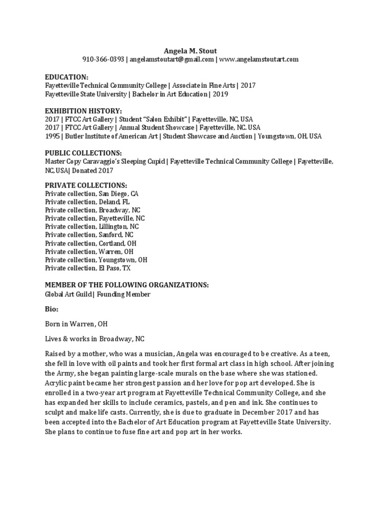 Angela M. Stout Education | PDF