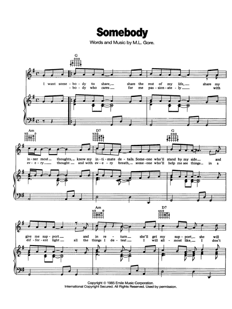 Depeche Mode Somebody PDF | PDF