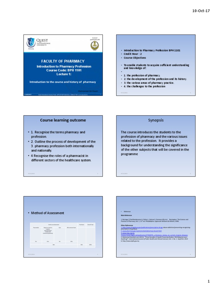Lec 1 Introduction To The Course and History of Pharmacy | PDF ...