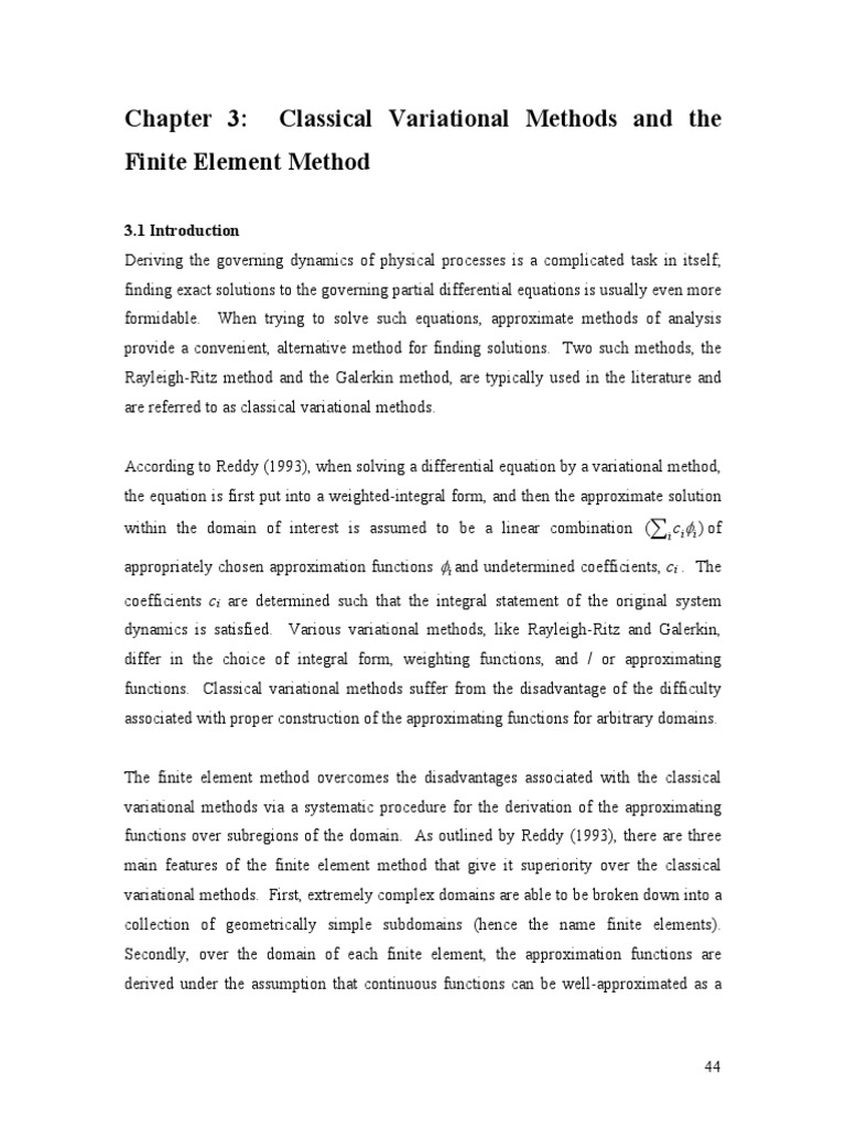 Chapter 3: Classical Variational Methods and The Finite Element Method | PDF | Operator ...