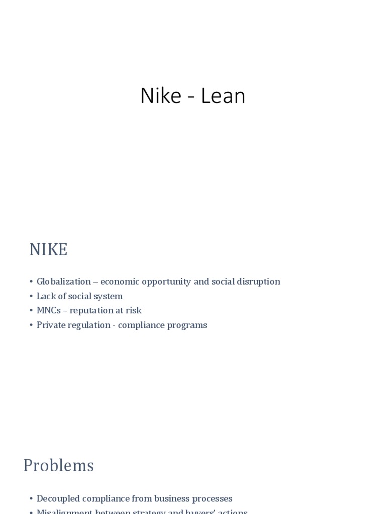 Nike's Lean Manufacturing Strategy | PDF | Lean Manufacturing | Supply ...