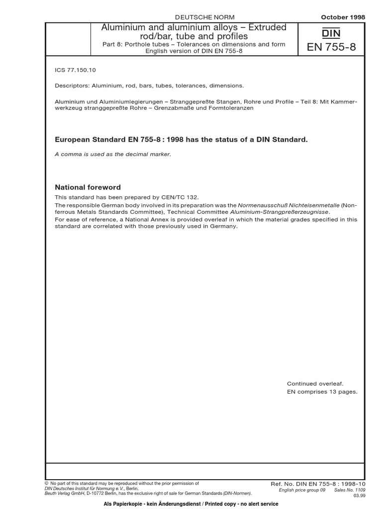 DIN-EN-755-8-1998-10-EN | Aluminium | Science