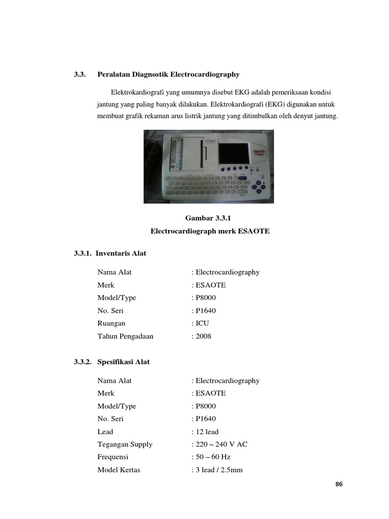 Electrocardiography ESAOTE P8000 | PDF