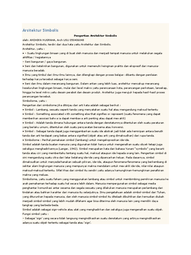 Arsitektur Simbolis | PDF