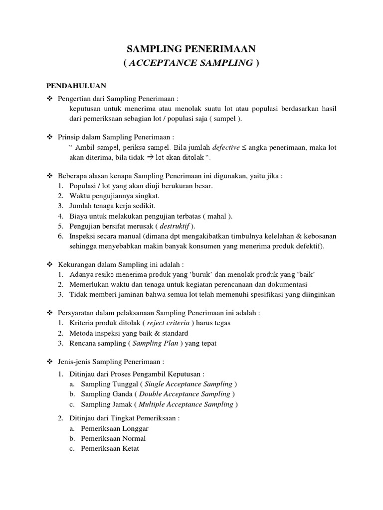 Topik 3 SQC Sampling Penerimaan | PDF