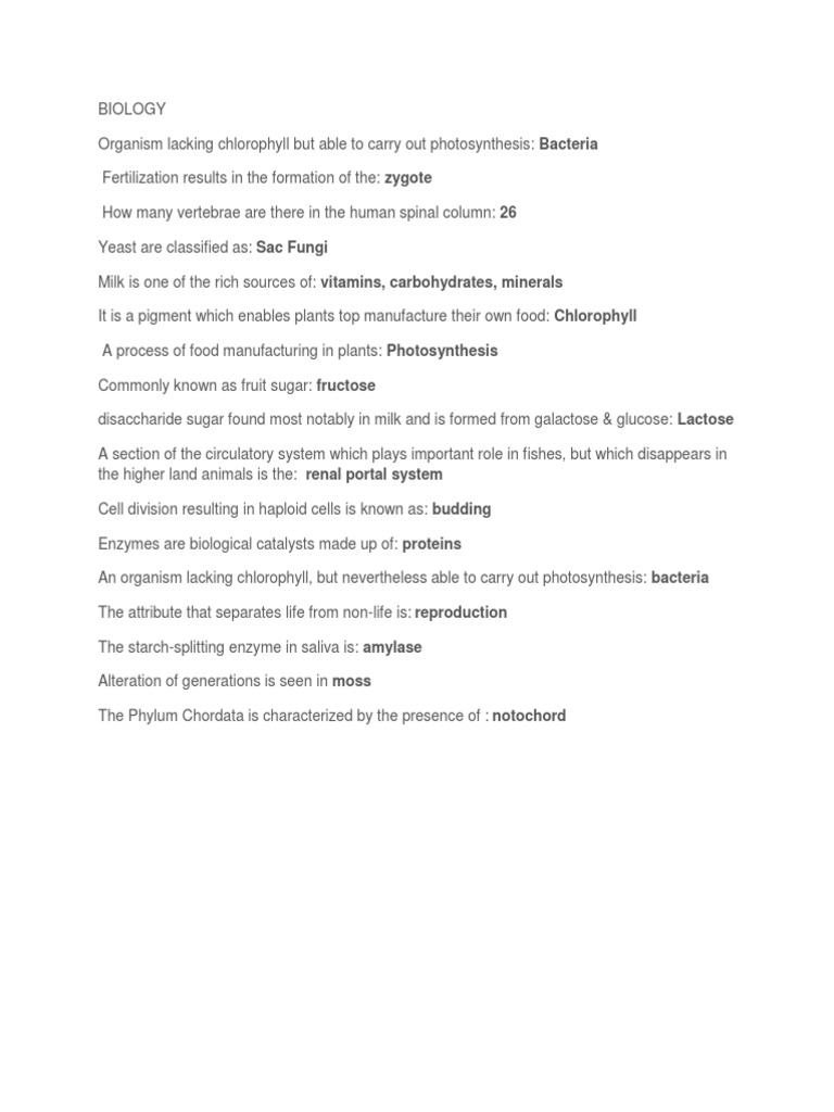 Key Biology Concepts and Definitions | PDF