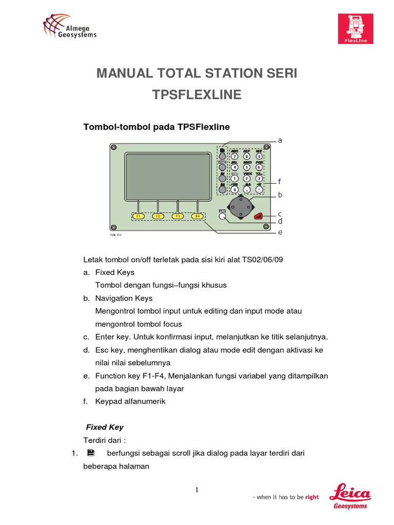 Manual Alat Tps Flexline Ts02 Leica Pdf Pdf