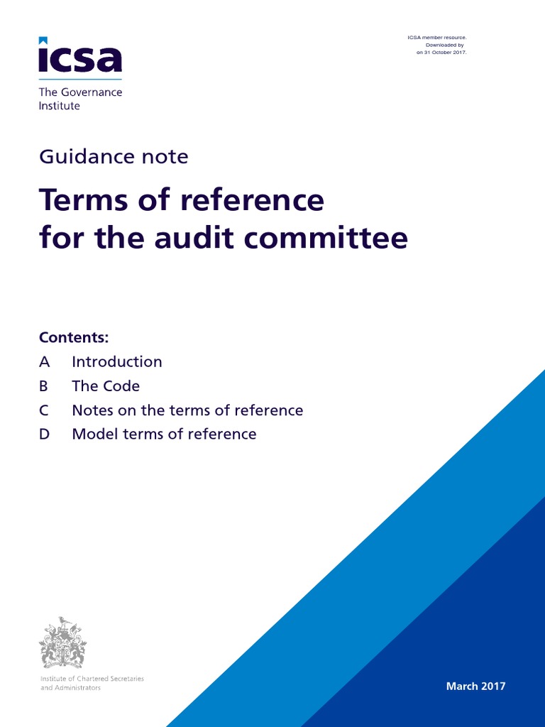 Audit Committee TOR | PDF | Internal Audit | Audit Committee