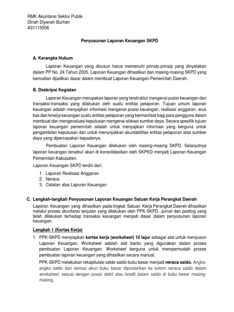 RMK ASP Penyusunan Laporan Keuangan SKPD | PDF