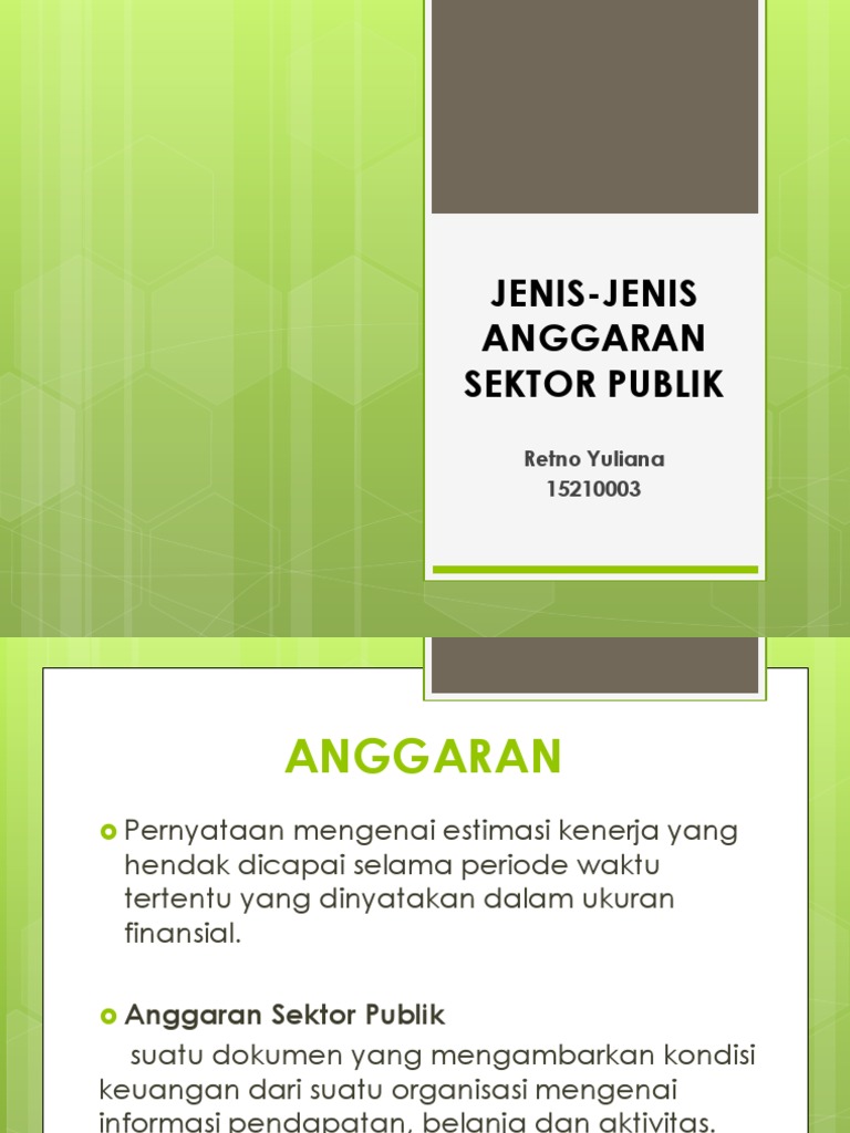 Jenis-Jenis Anggaran Sektor Publik | PDF