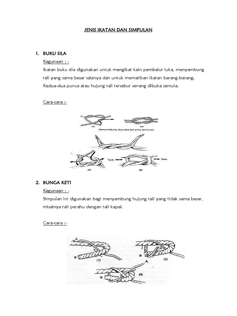Jenis Ikatan Dan Simpulan | PDF