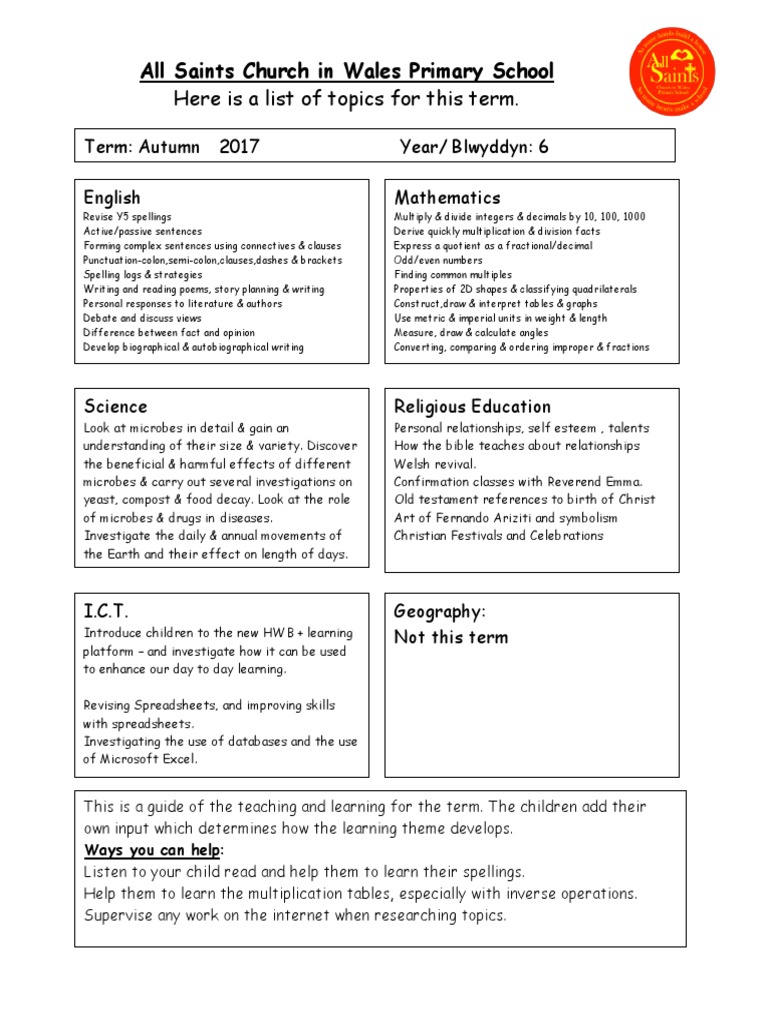 Autumn 2017 Year 6 Curriculum Overview | PDF | Fraction (Mathematics ...