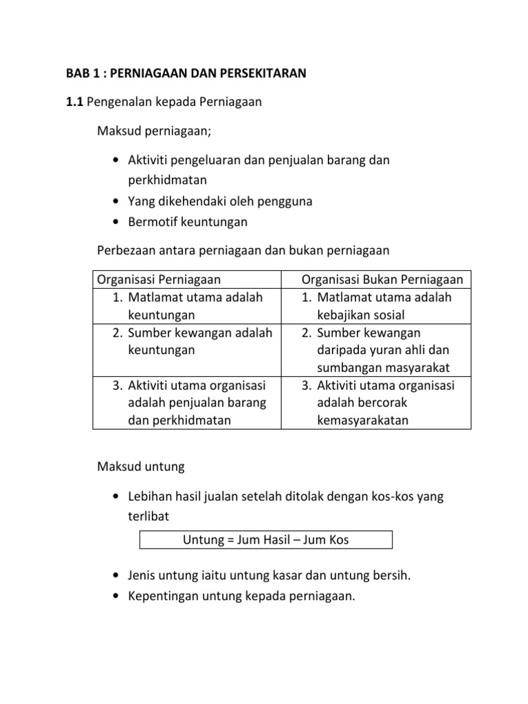 PP Nota Ringkas P1 | PDF